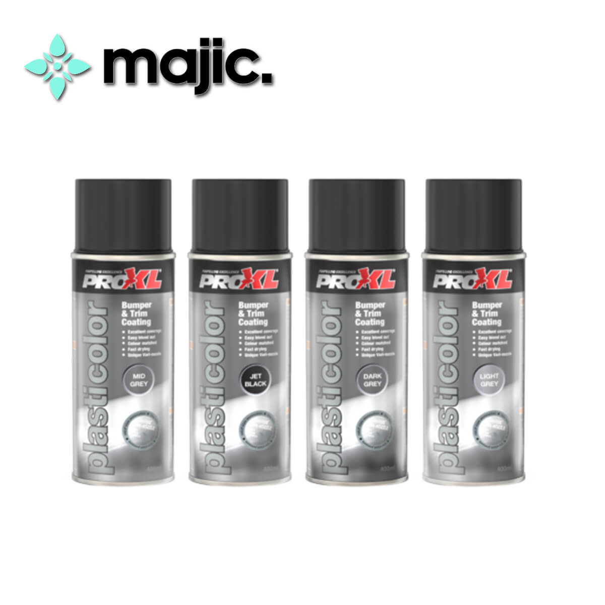 ProXL Plasticolor 1K Bumper and Trim Coating (Dark Grey) - 400ml – majic.